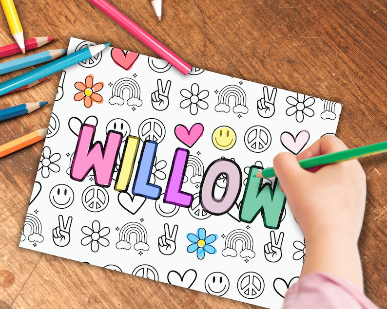 Custom Name Coloring Pages: 13 Kids Activity Sheets (digital Download ...