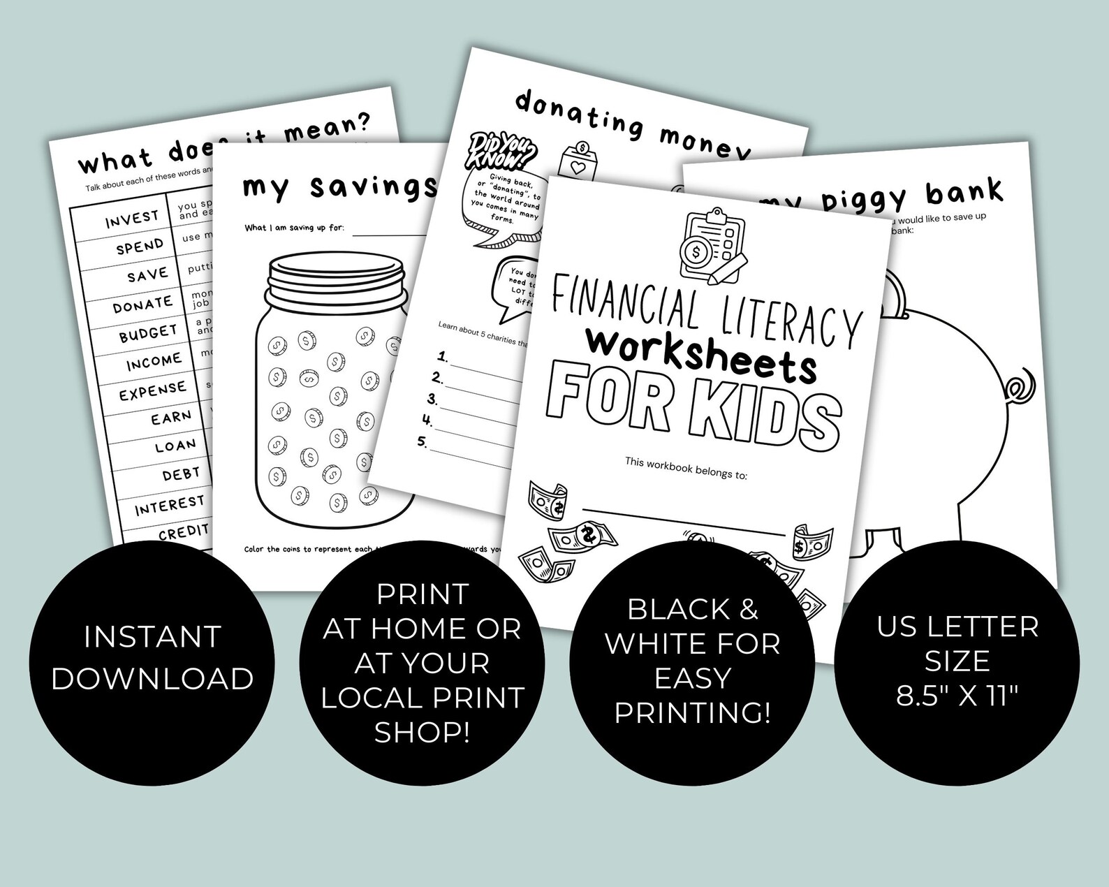 Financial Literacy Workbook: Money Activities for Kids (PDF) - Etsy