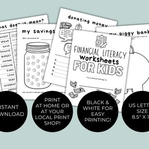 Financial Literacy Workbook: Money Activities for Kids (PDF) - Etsy