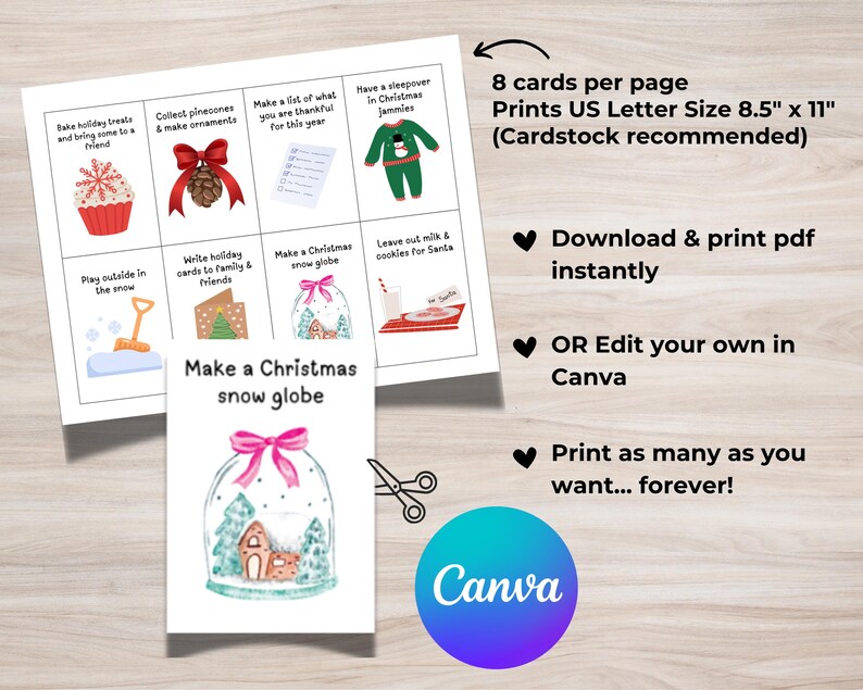 64 Christmas Advent Activity Cards | Advent Ideas + Blank Prompts ...