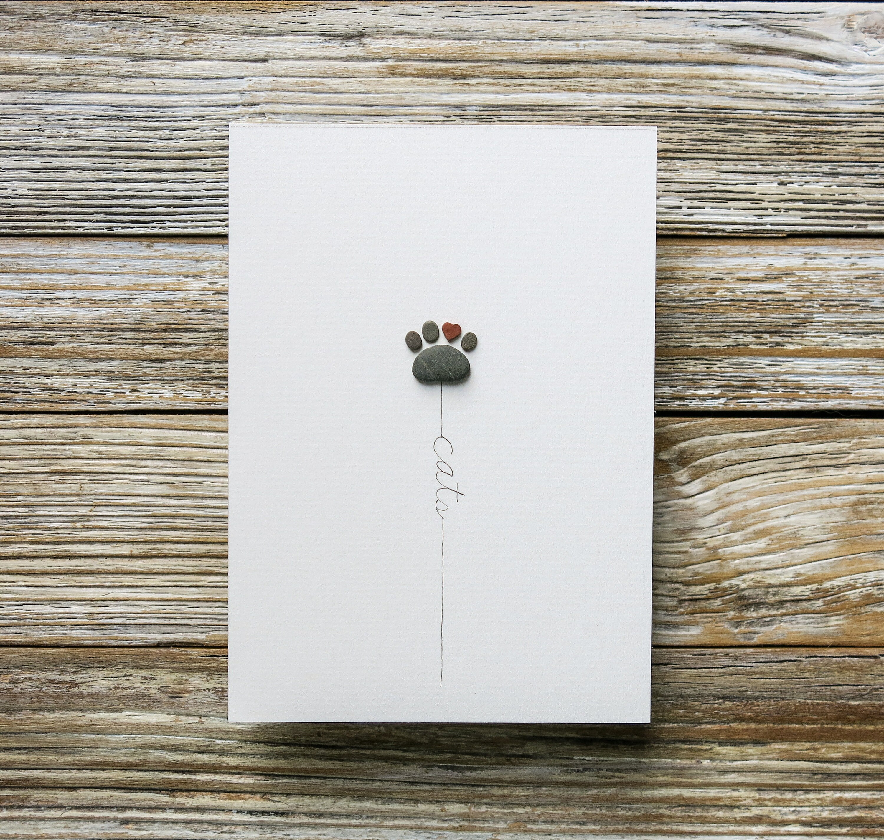 Pebble Art Cat Paw Printcatscat Lovers Giftspersonalized - Etsy