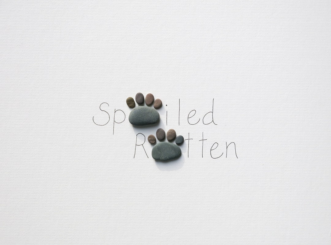 Pebble Art Dogs Paw Prints “spoiled Rotten” Dog Lovers Gifts,dogs,dog ...