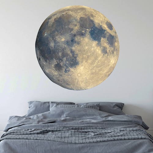 Moon Wall Decal Nursery Wall Decal Moon Vinyl Wall Art Decor - Etsy