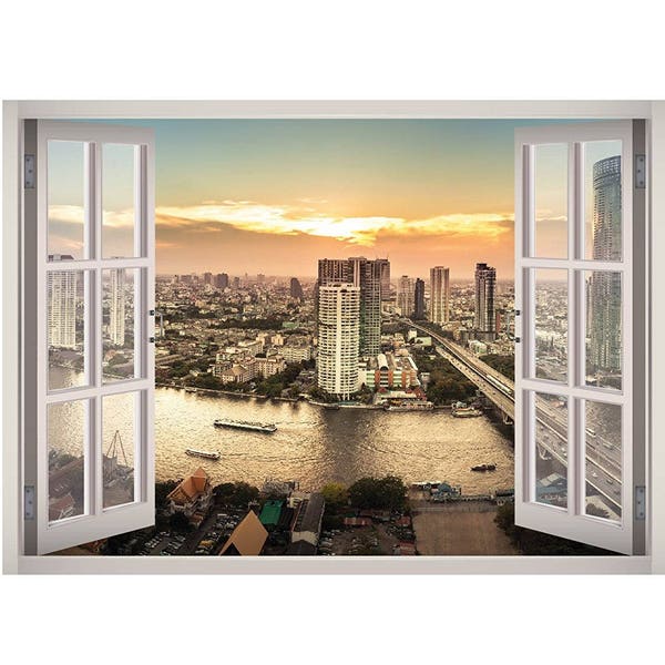 3d City View Wallpaper - Etsy