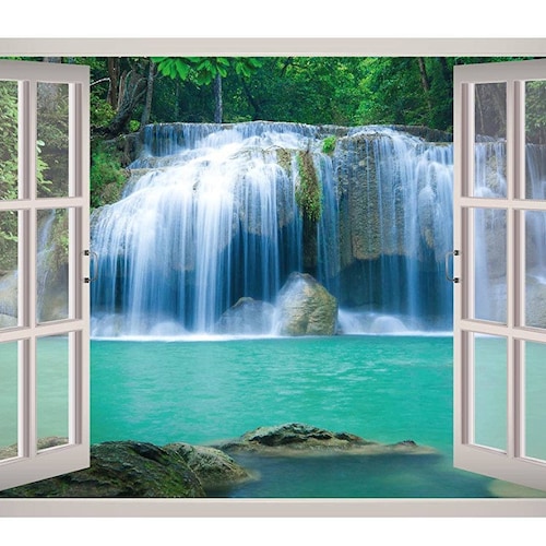 Waterfall Wall Art 3D Window Waterfall Vinyl Wall Decal for - Etsy