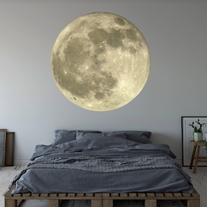 Moon Wall Art Decal Mural Space Theme Wall Decor | Etsy