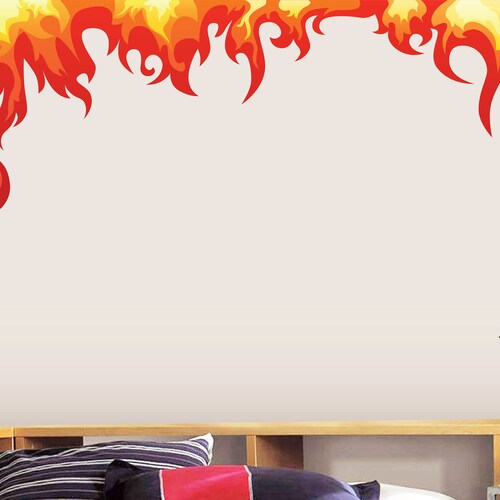 Flames Wall Decal Fire Flame Wall Decal Kids Playroom - Etsy