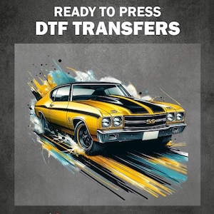 Muscle Car DTF Transfer, American Vintage Retro Car Ready to Press ...