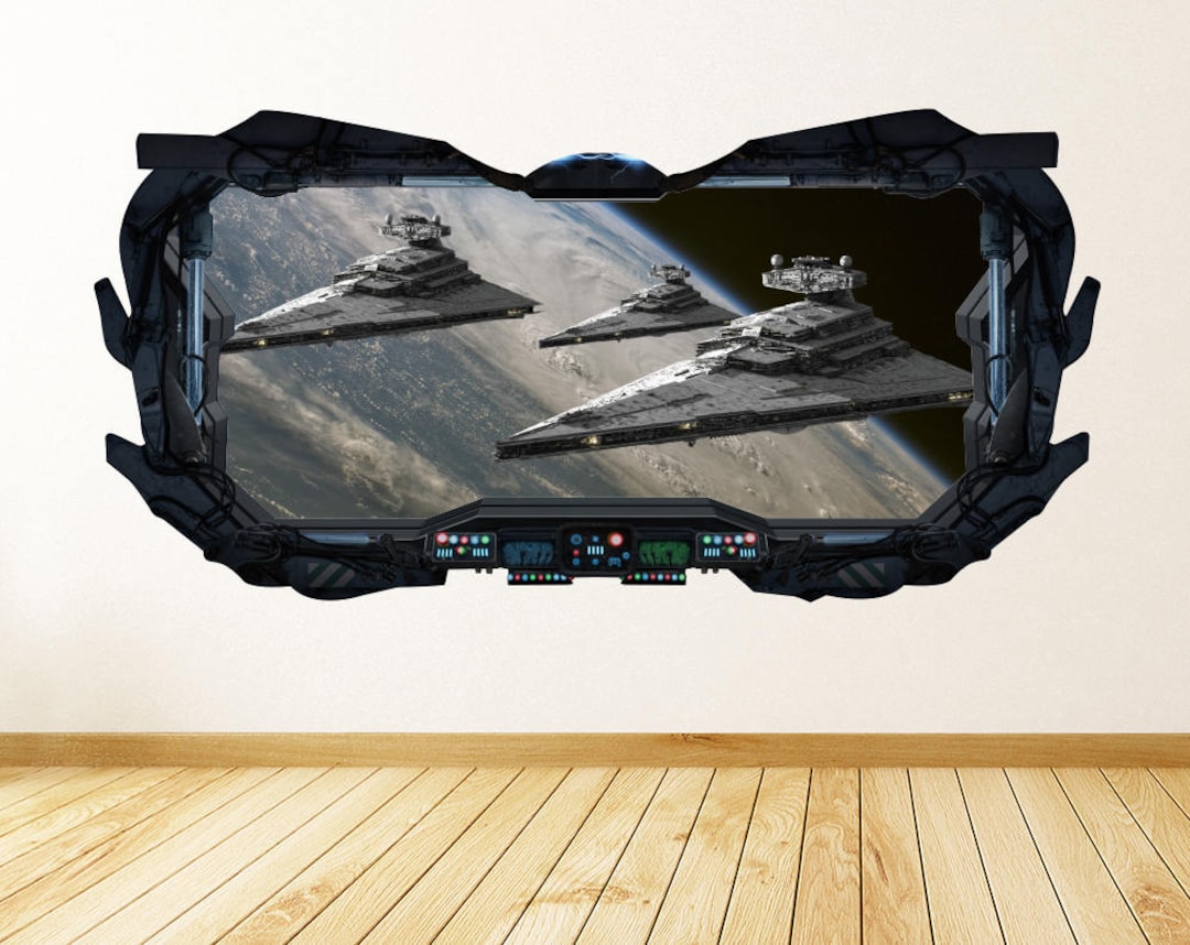 Star Wars Wall Art Spaceship Window View Star Wars Ships Wall Decal ...