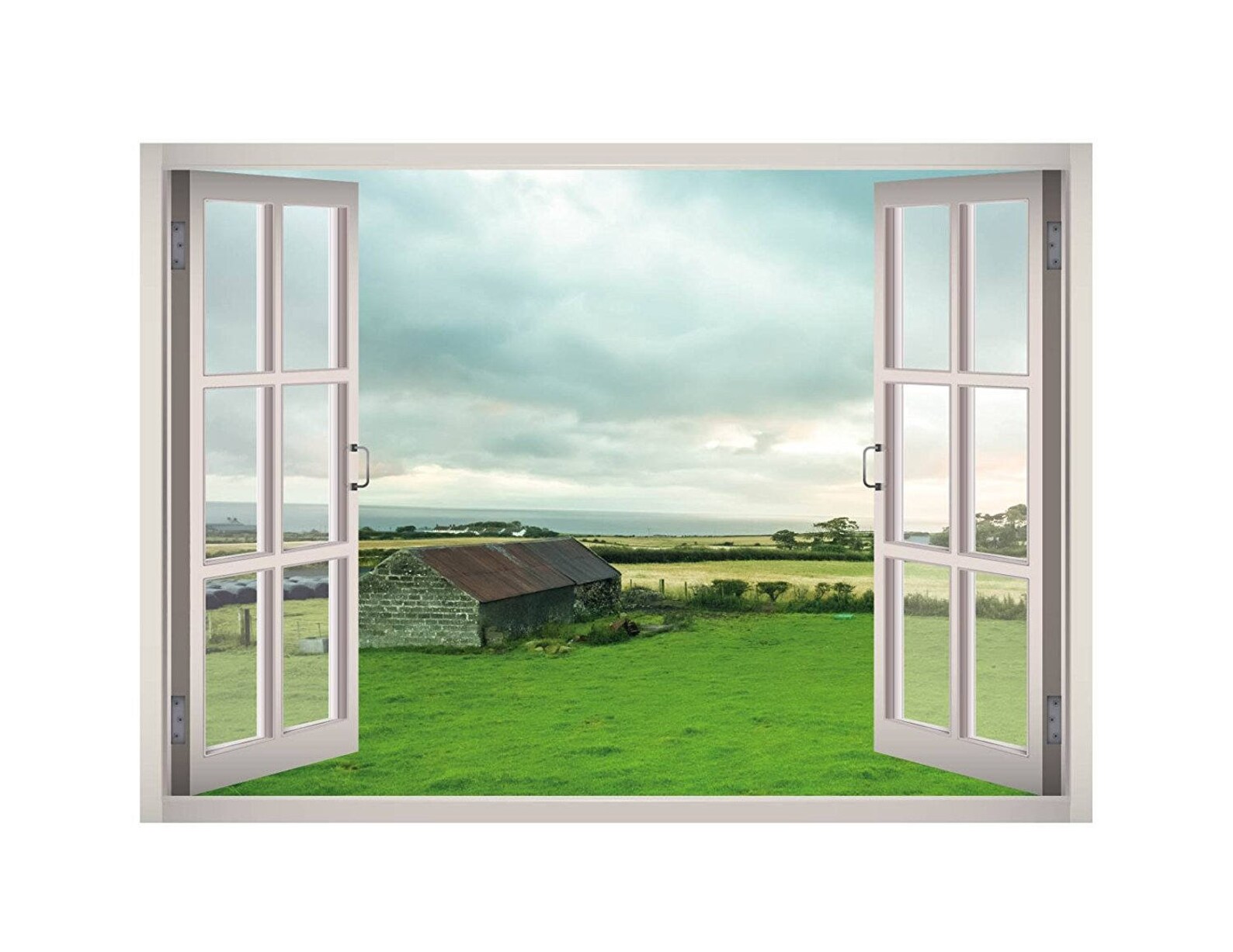 Farm Blue Sky Landscape Window 3D Wall Decal Art Removable | Etsy