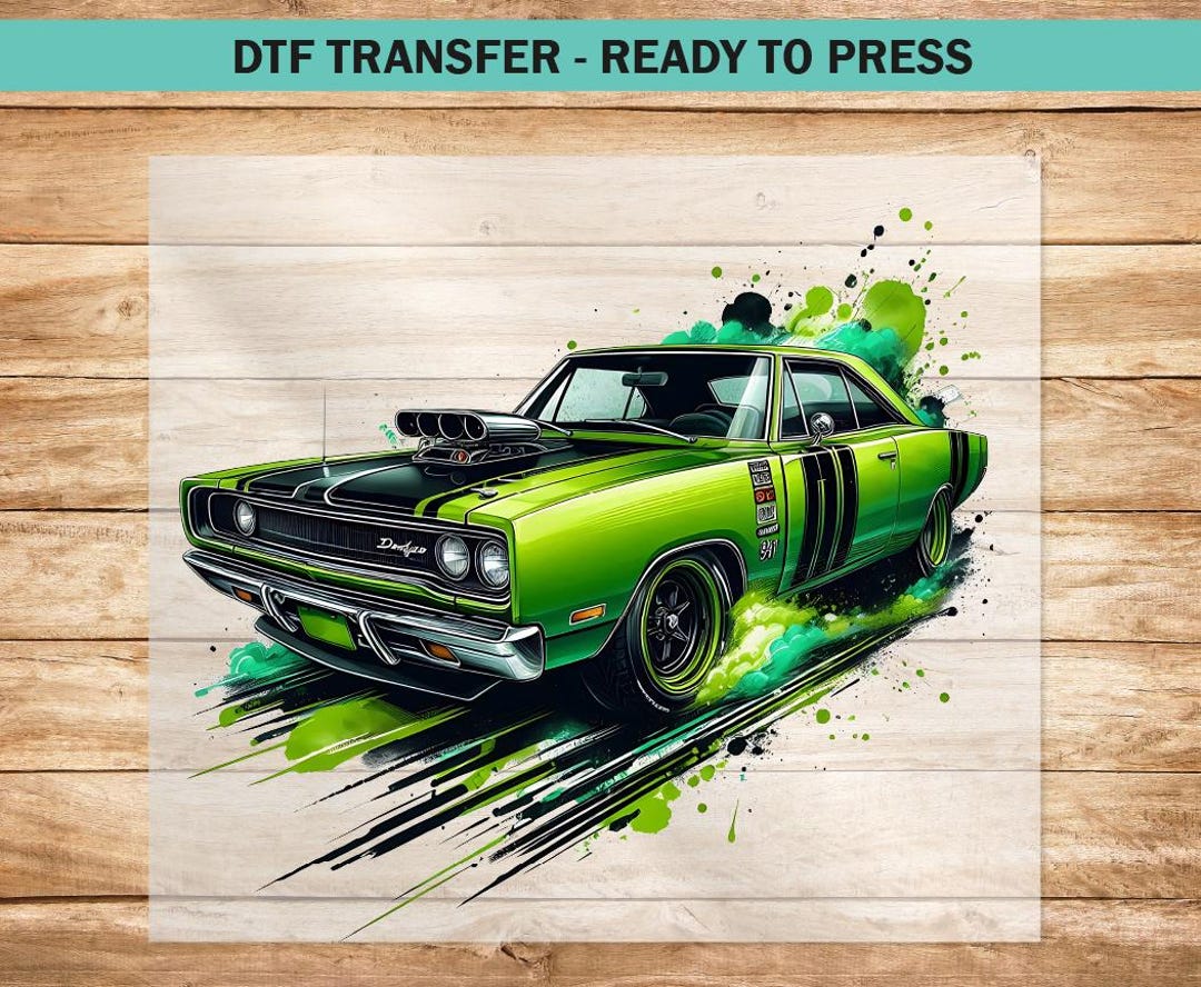 Muscle Car DTF Transfer, American Vintage Retro Car Ready to Press ...