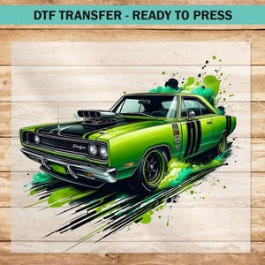 Muscle Car DTF Transfer, American Vintage Retro Car Ready to Press ...