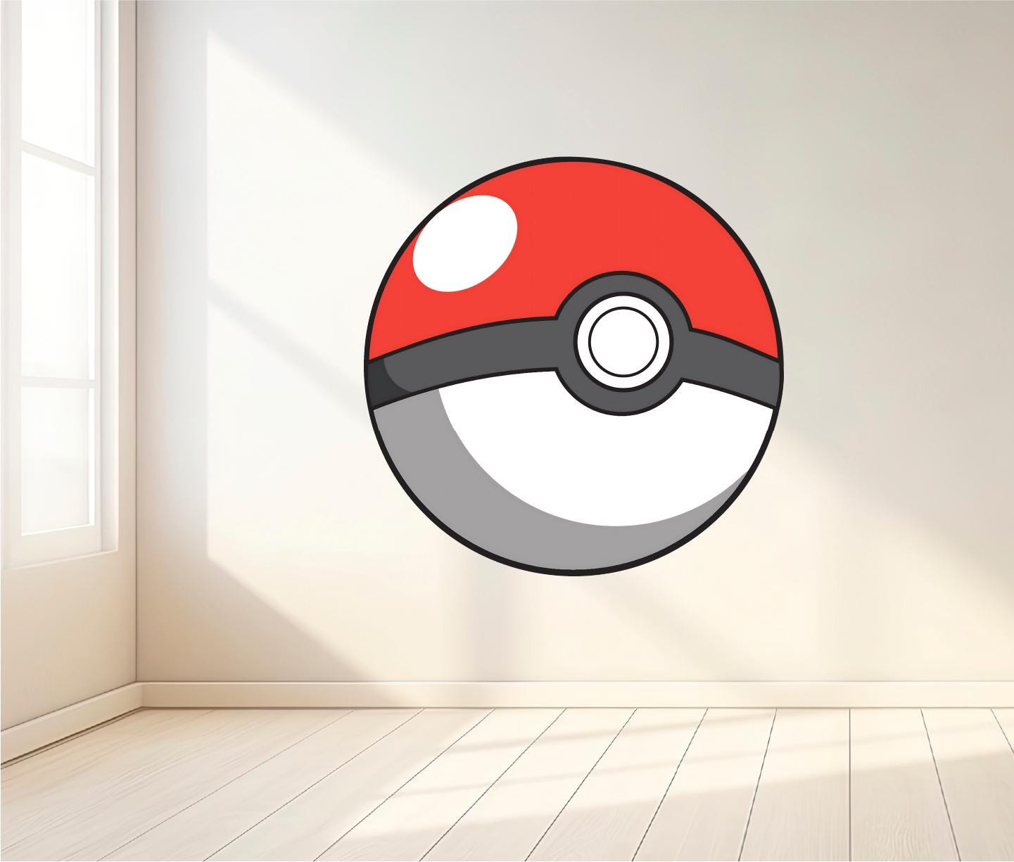 Fan Wall Art - Pokeball Decal - Kids Room Wall Decor Playroom Vinyl ...