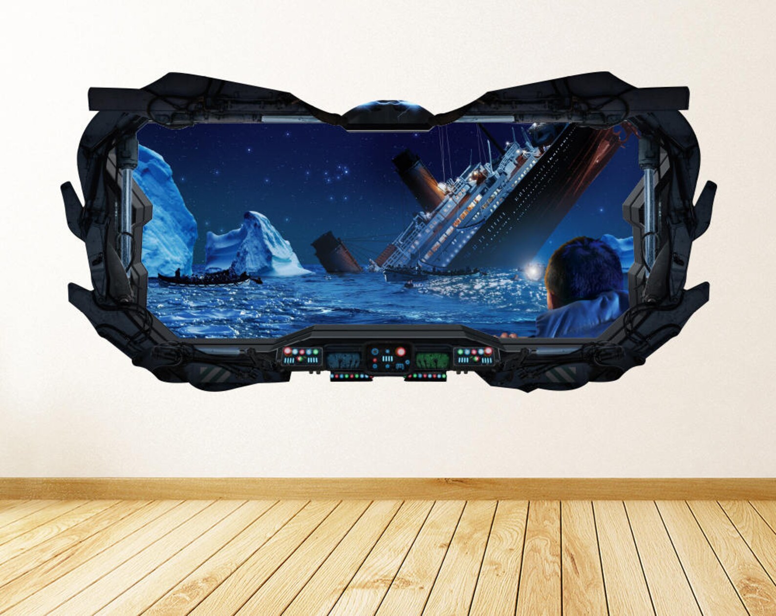 Titanic View 3D Spaceship Window Wall Decal Sinking of the - Etsy