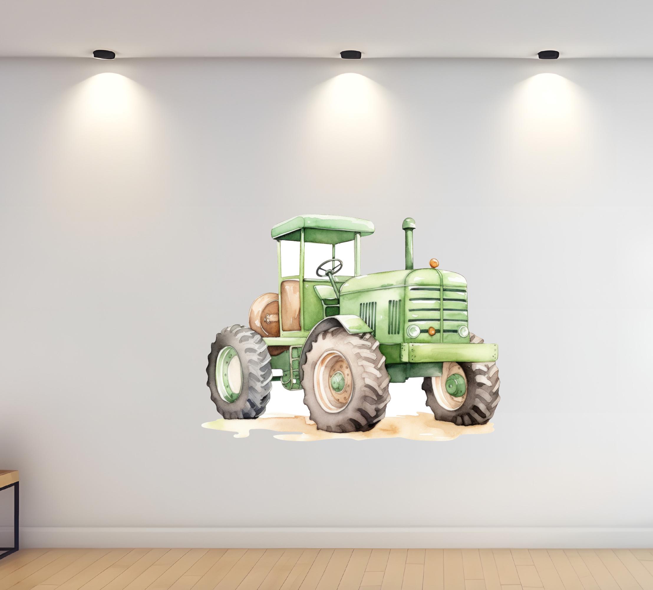 Tractor Wall Decal - Watercolor Tractor Wall Decals - Kids Room Bedroom ...