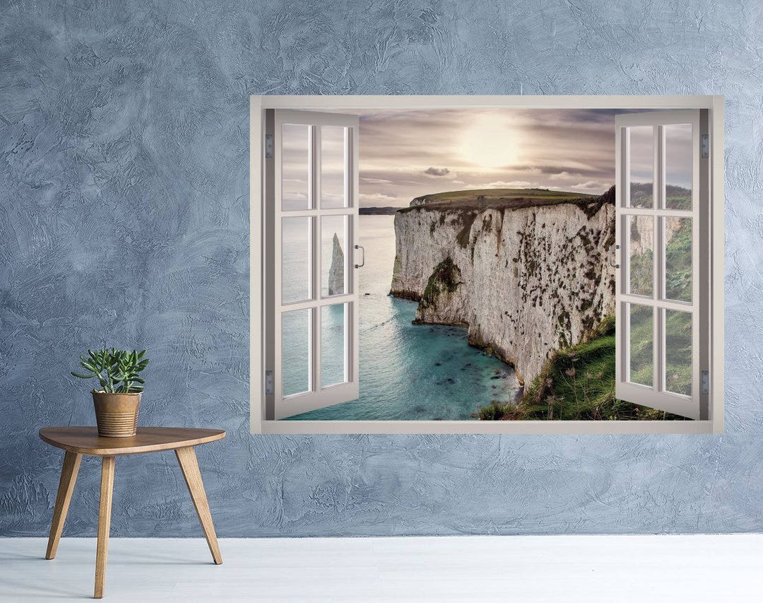 Beautiful Beach Landscape View Window 3D Wall Decal Art Removable ...