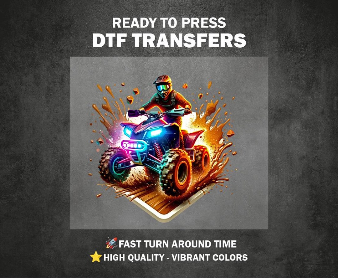 ATV DTF Transfer, Atv Rider DTF Transfers Ready to Press, Motocross ...