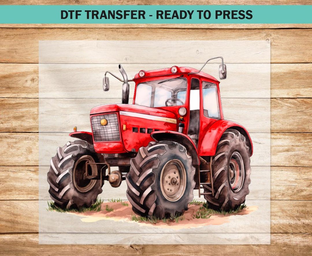 Red Tractor DTF Transfer, Cool Farm Tractor Dtf Print Graphic, Ready to ...