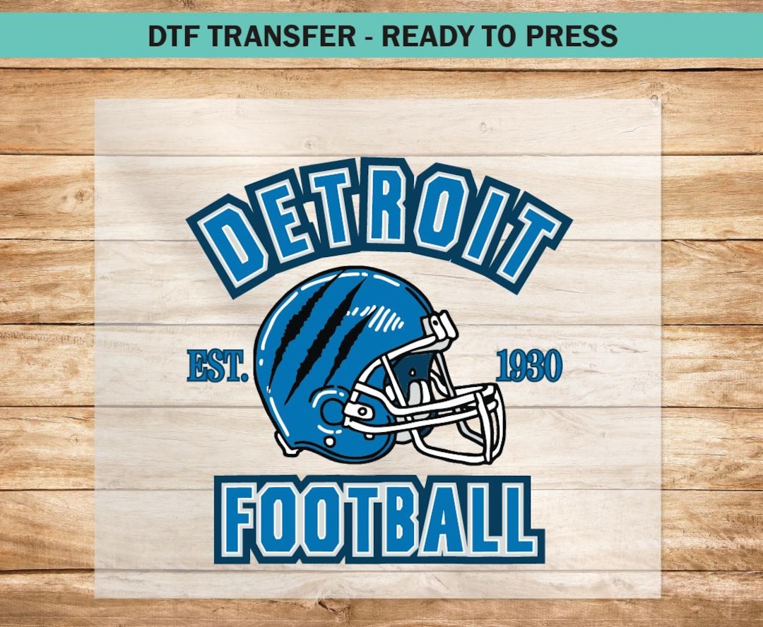 Vintage Detroit Football DTF Transfer, Ready to Press DTF Transfers ...