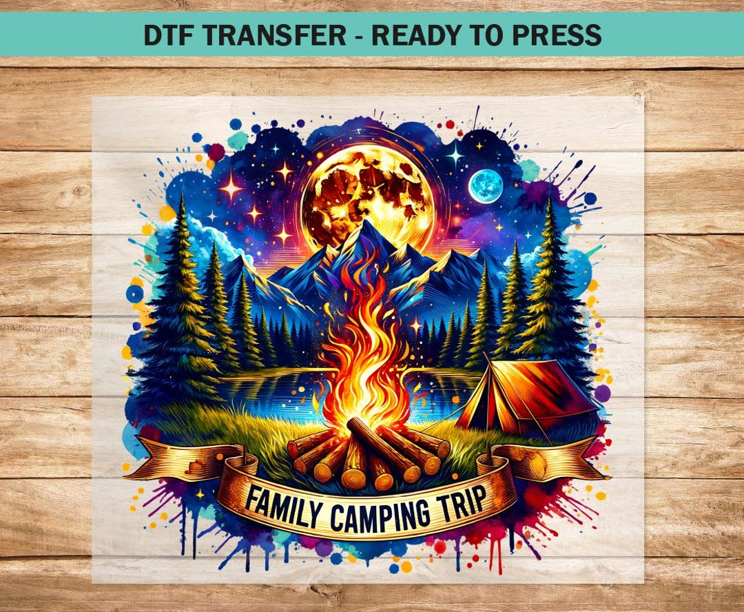 Family Camping Trip DTF Transfer, Outdoor Mountain Family Trip DTF ...