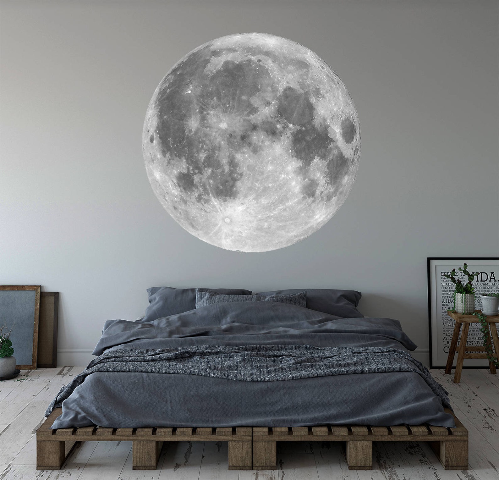 Moon Wall Decal Vinyl Wall Art Decor Removable Mural - Etsy