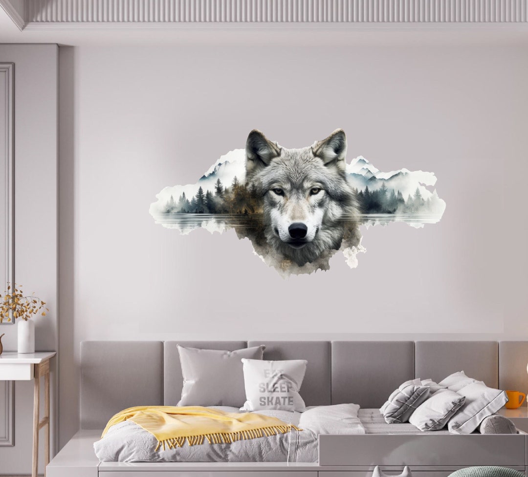 Landscape Wolf Wall Art - Magical Creature Theme Decor - Captivating ...