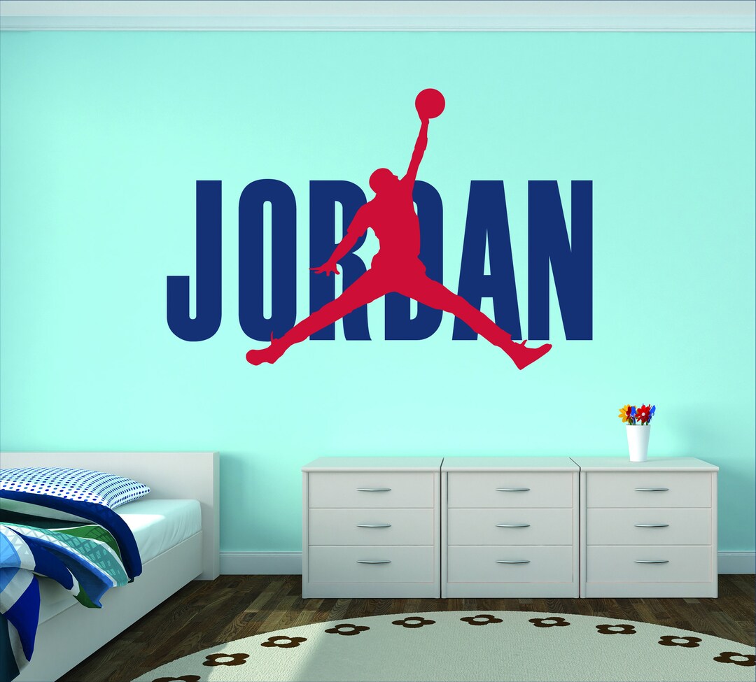Basketball Wall Decal Jumpman Wall Decor Art Michael Jordan Wall Decal ...