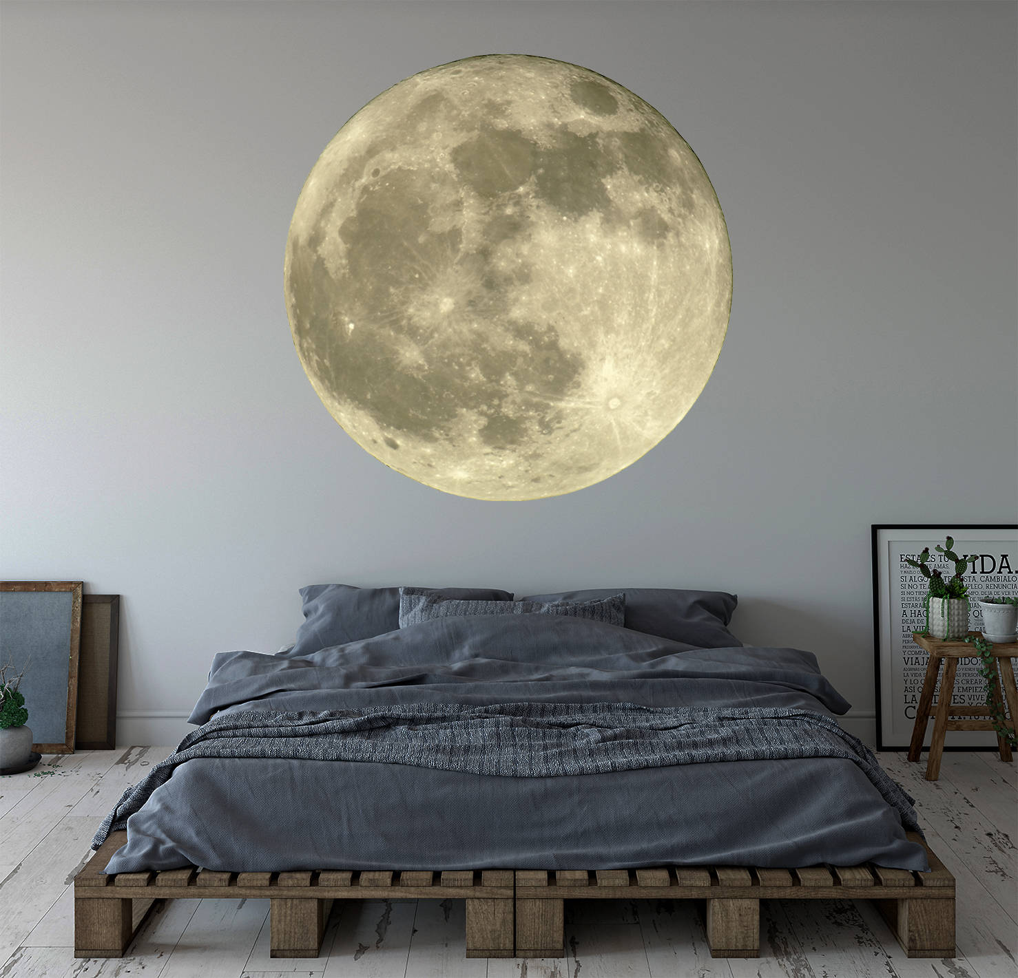 Moon Wall Art Decal Mural Space Theme Wall Decor - Etsy