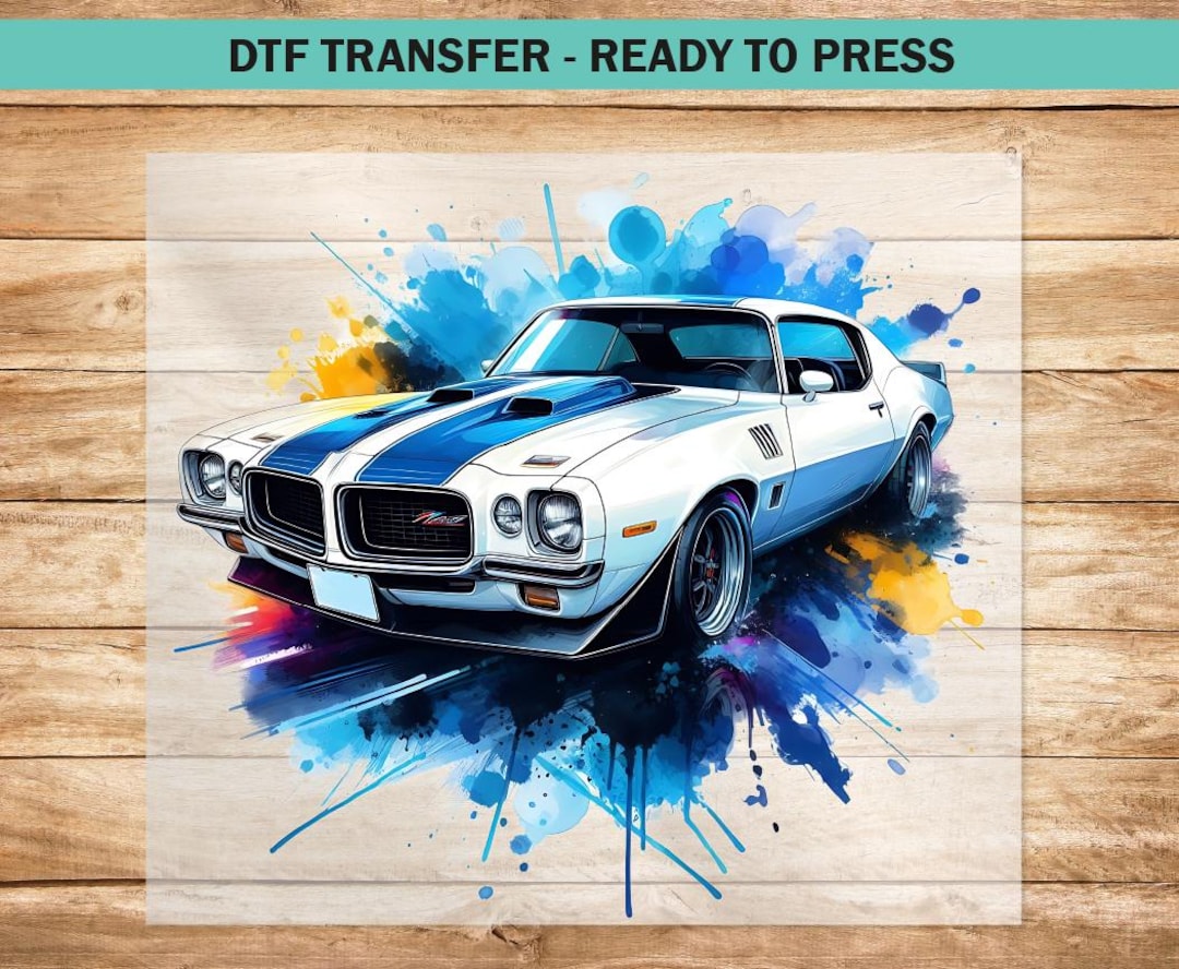 Vintage Muscle Car DTF Transfer, American Retro Car Ready to Press ...