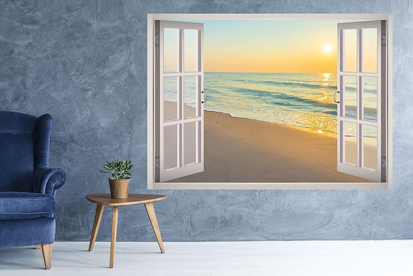 Malibu Sunset View Window 3D Wall Decal Art Removable | Etsy