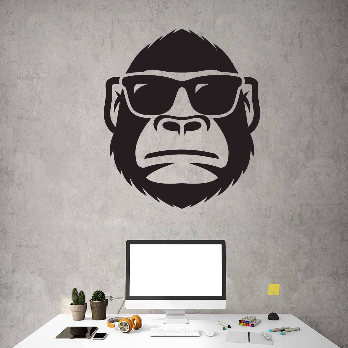 Monkey Wall Decal Hipster Monkey Wall Art Vinyl Sticker - Etsy Canada
