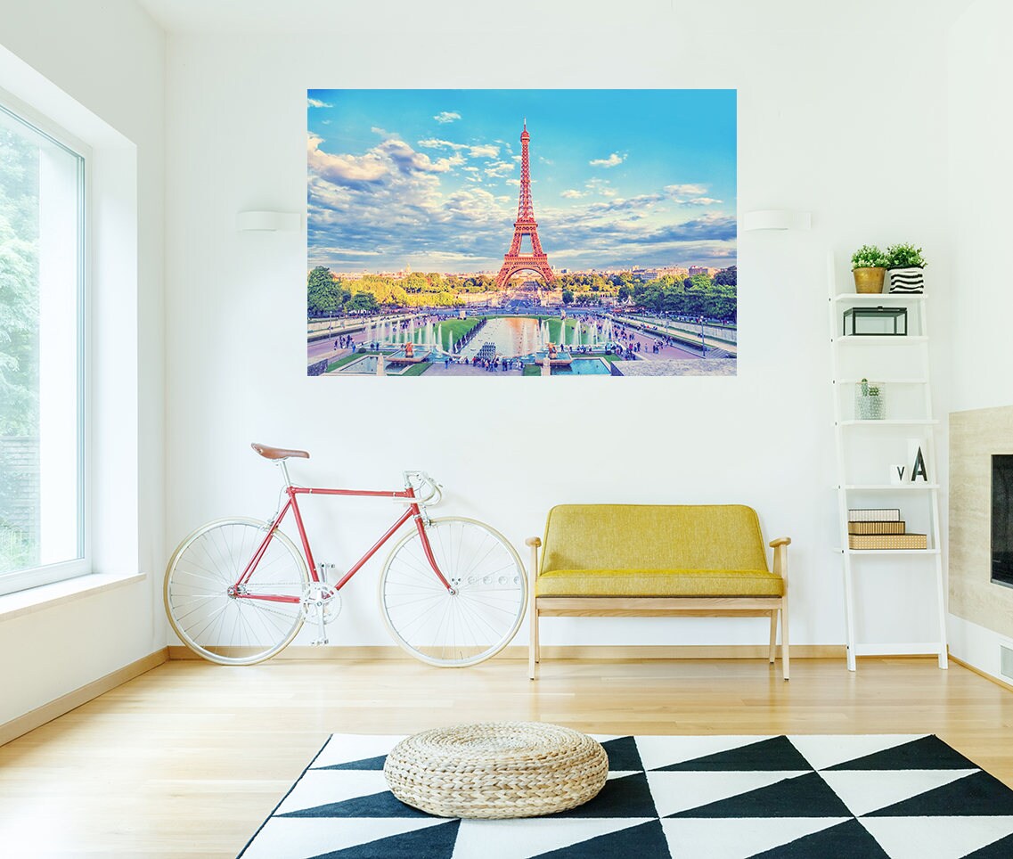 Eiffel Tower Wall Art Mural Paris Wall Art Vinyl Decal Canvas | Etsy