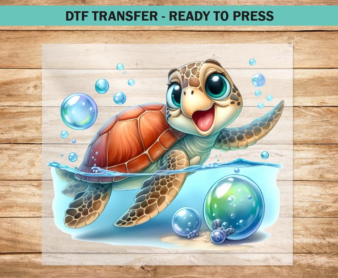 Sea Turtle DTF Transfer, Watercolor Baby Sea Turtle DTF Transfers Ready ...