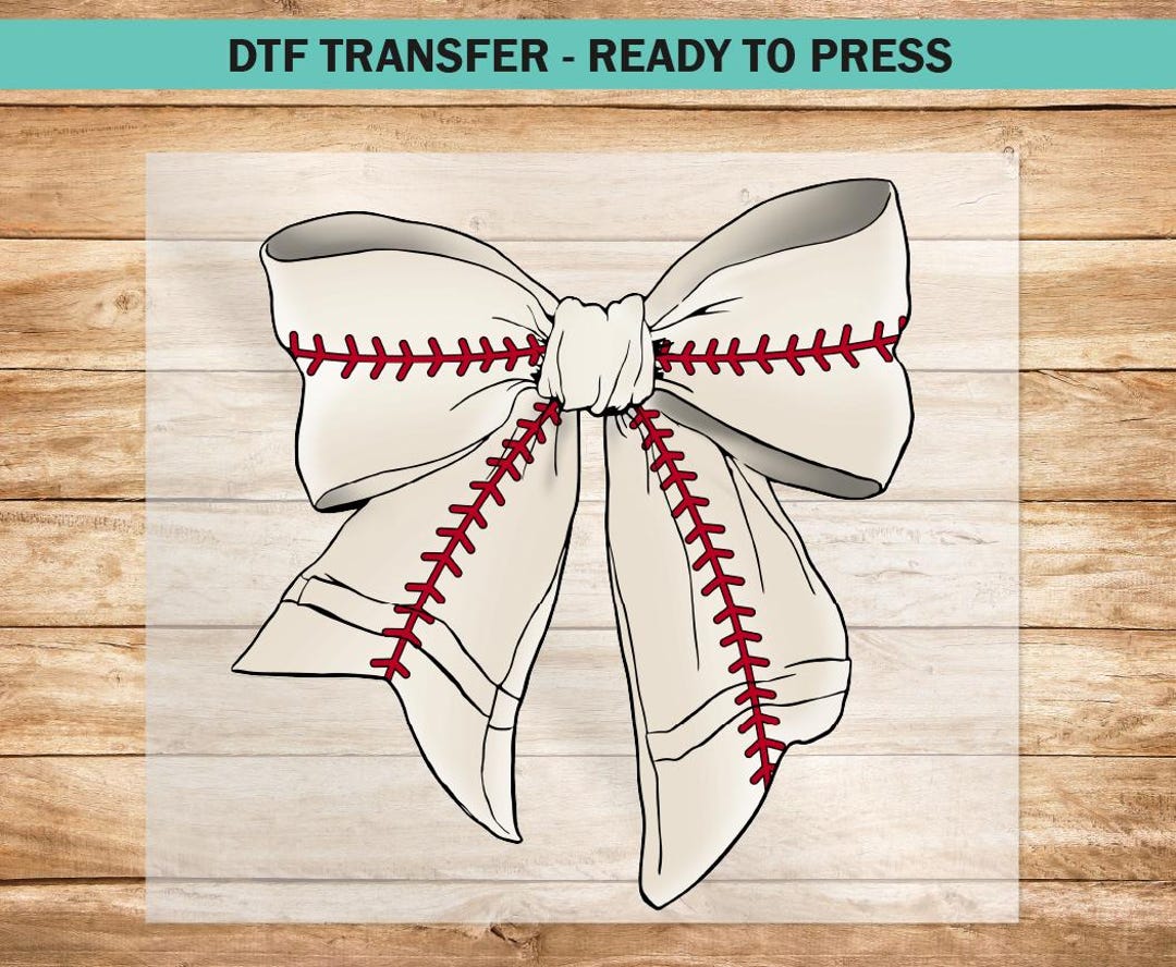Baseball Bow DTF Transfer, Coquette Bow DTF Transfers Ready to Press ...