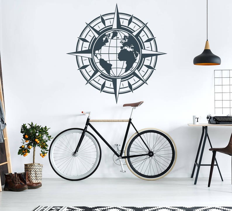 Compass Rose Wall Decal Nautical Decor Compass Wall Art Travel - Etsy