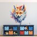 Colorful Watercolor Fox Wall Decal - Woodland Animal Theme Decor ...
