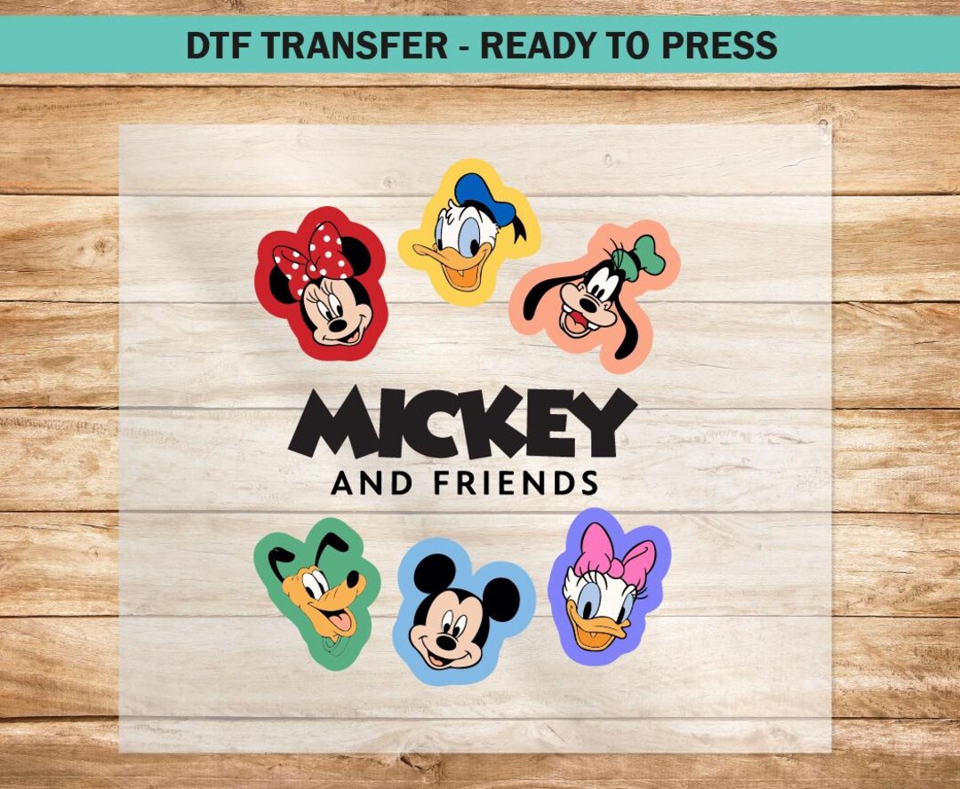 Cartoons DTF Transfer, Ready to Press DTF Transfers Retro Mickey and Friends Iron on Sweatshirt ...