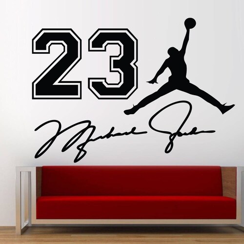 Michael Jordan Wall Decal Basketball Wall Decal Sports - Etsy