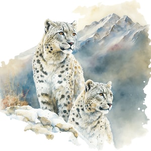 Snow Leopard Watercolor Wall Decal - Magical Theme Wall Decor - Fantasy ...