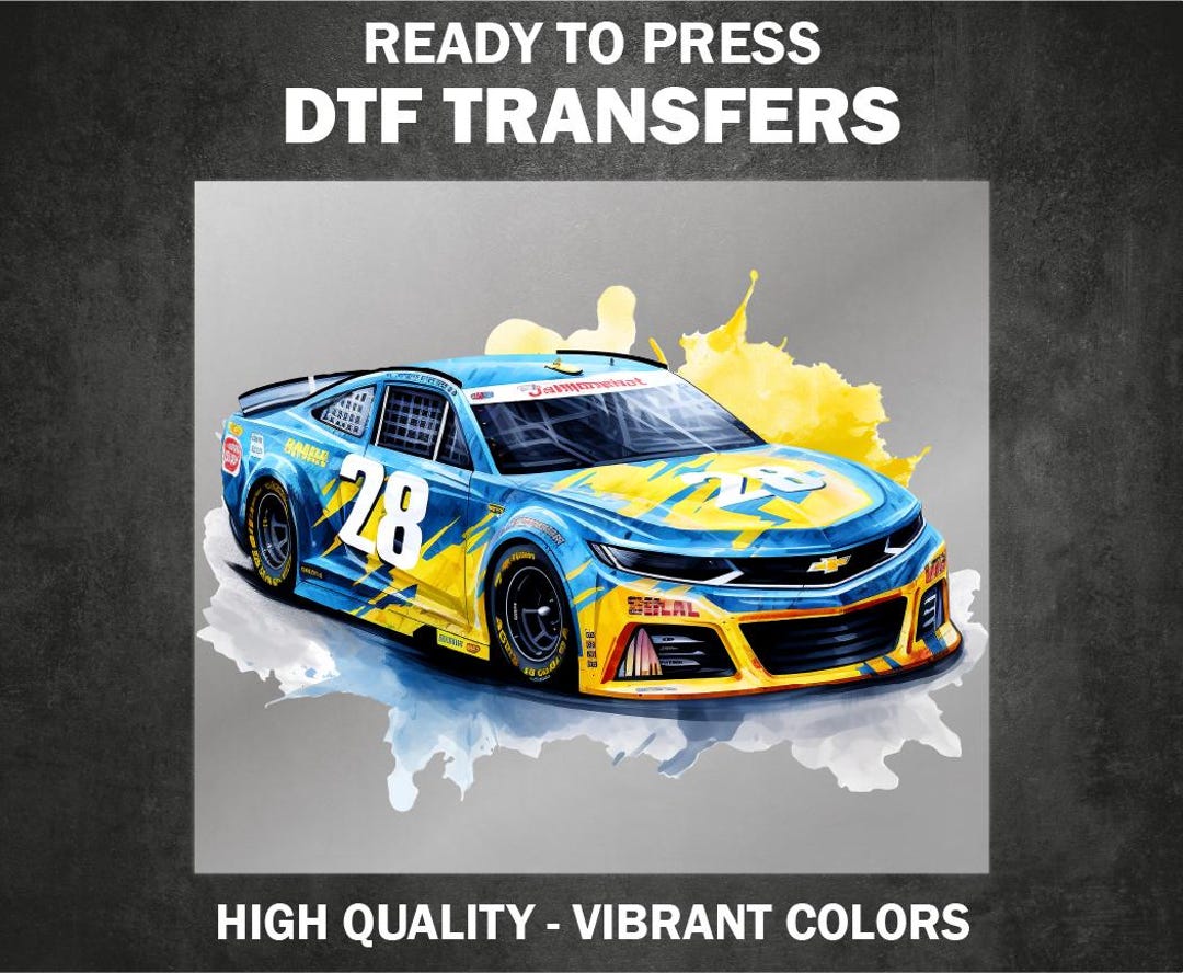 Race Car DTF Transfer - Ready to Press Race Car Heat Transfers for Kids ...