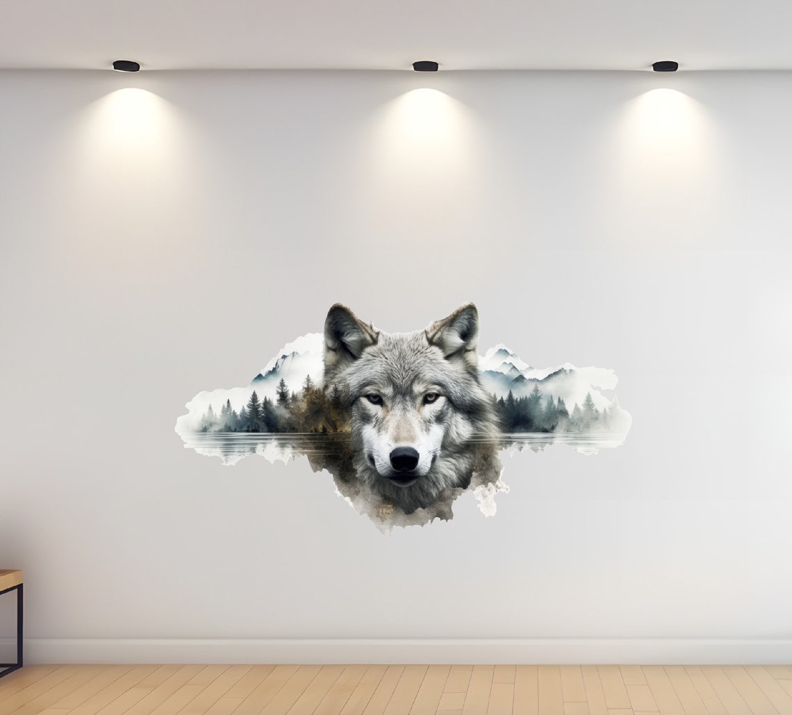 Landscape Wolf Wall Art - Magical Creature Theme Decor - Captivating ...