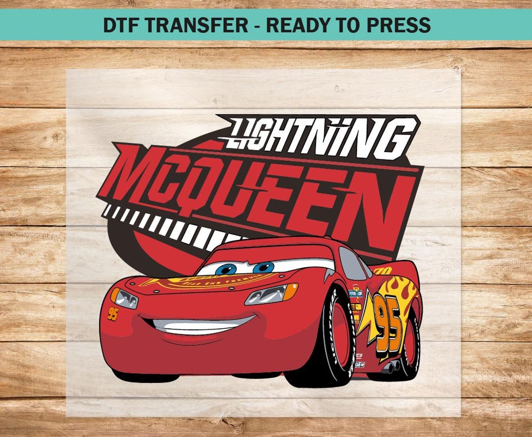 Cartoon Cars DTF Transfer, Retro Style Lightning DTF Transfers Ready to ...