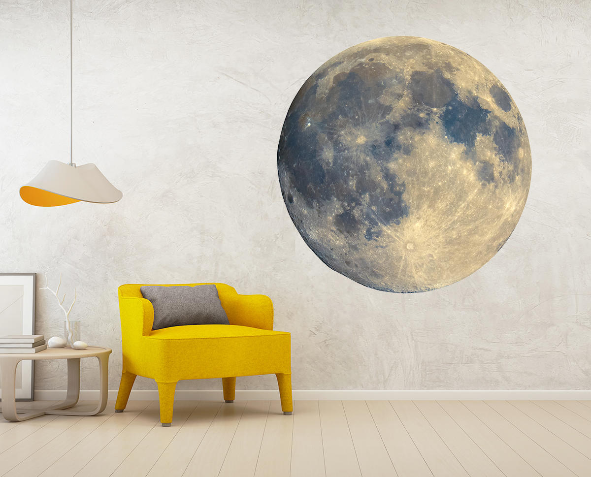 Moon Wall Decal - Moon Wall Art Bedroom Decor - Outer Space Moon Vinyl ...