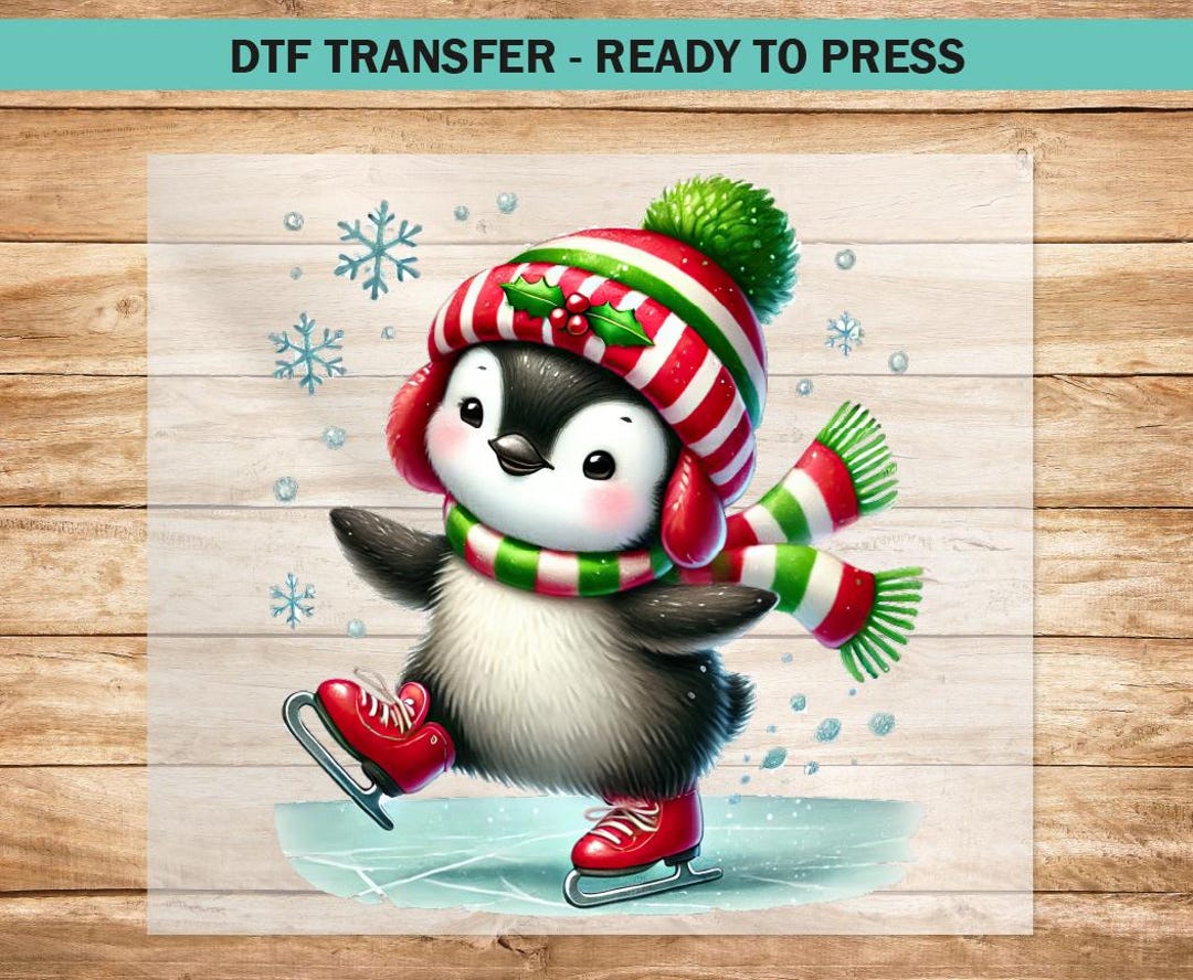 Penguin Merry Christmas DTF Transfer, Christmas Penguin DTF Transfers ...