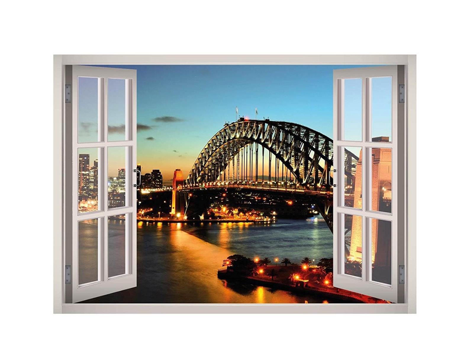 Sydney Harbour Bridge View Window 3D Wall Decal Art Removable Wallpaper ...