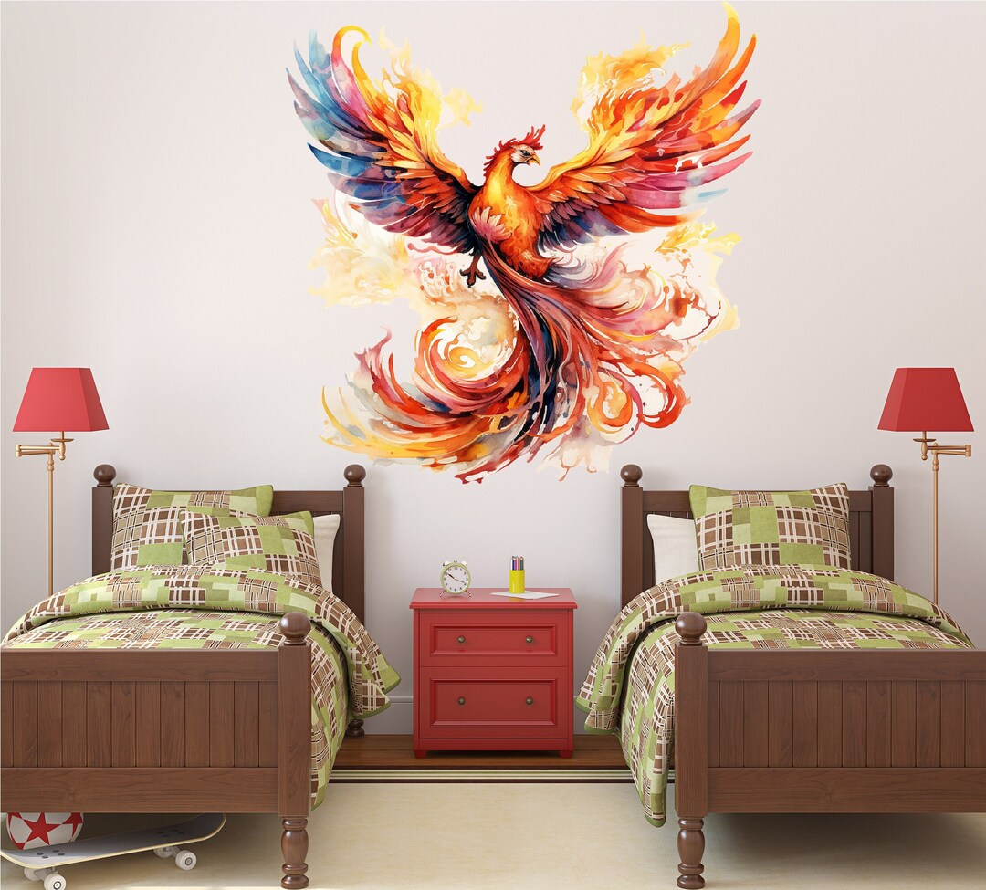 Phoenix Firebird Wall Decal Legendary Creature Theme Decor Stunning ...