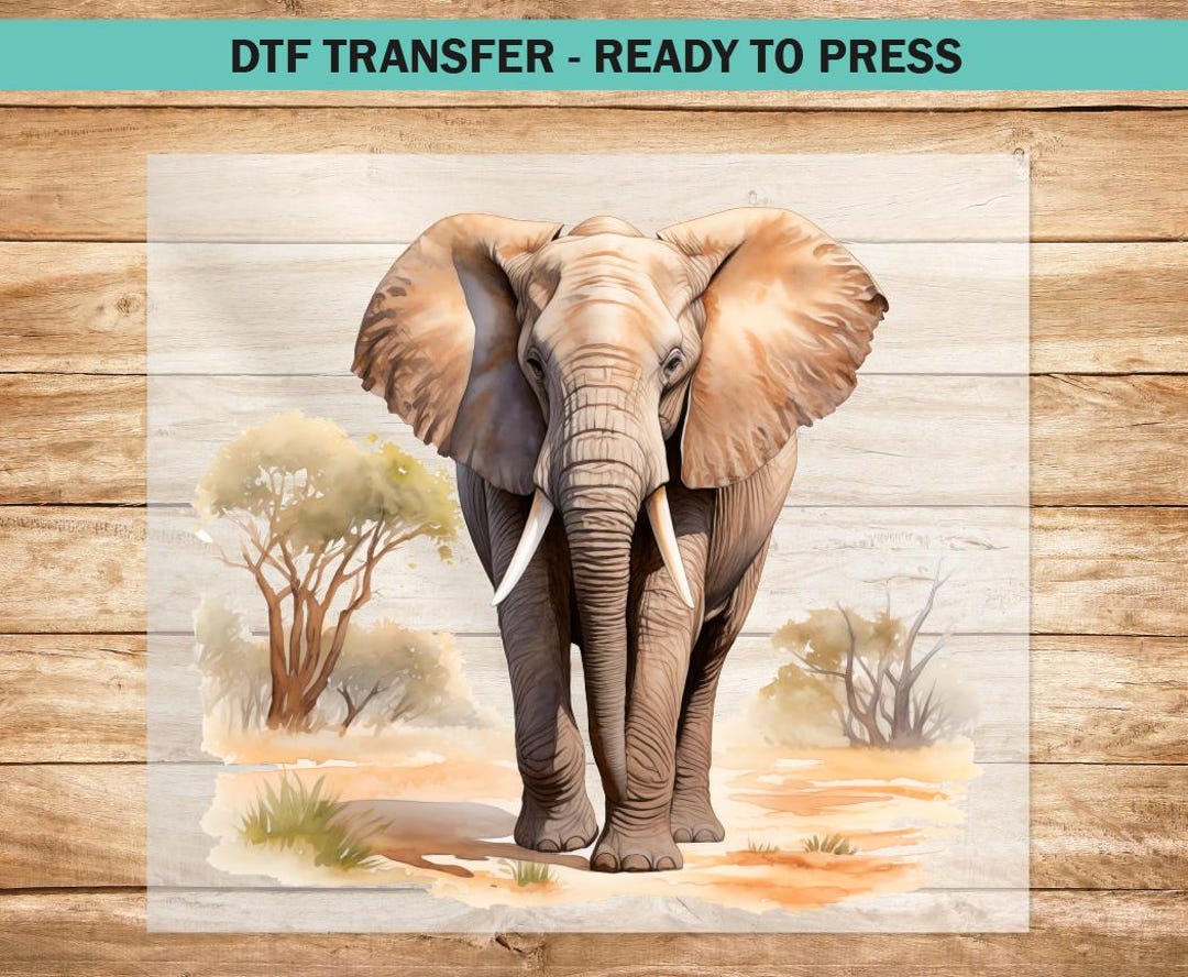 Watercolor Elephant DTF Transfer, Iron on DTF Transfers Ready to Press ...