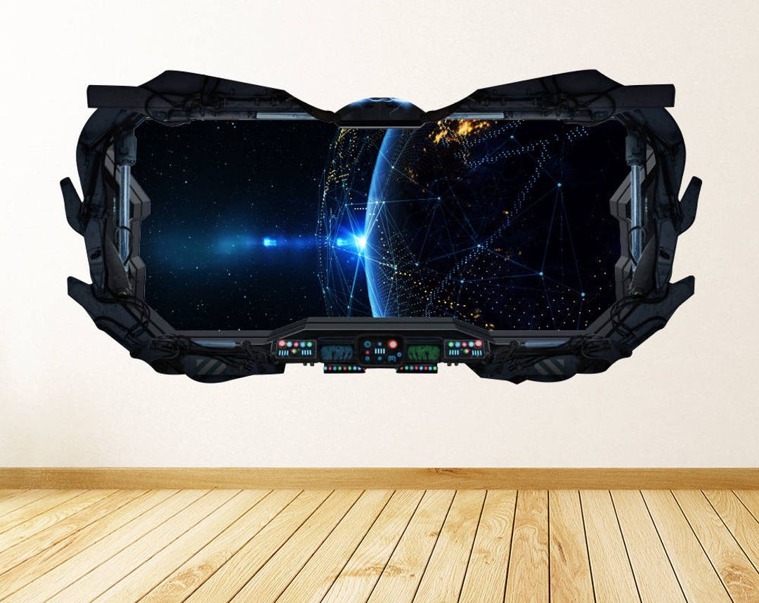 Constellations View 3D Spaceship Window Wall Decal - Earth ...