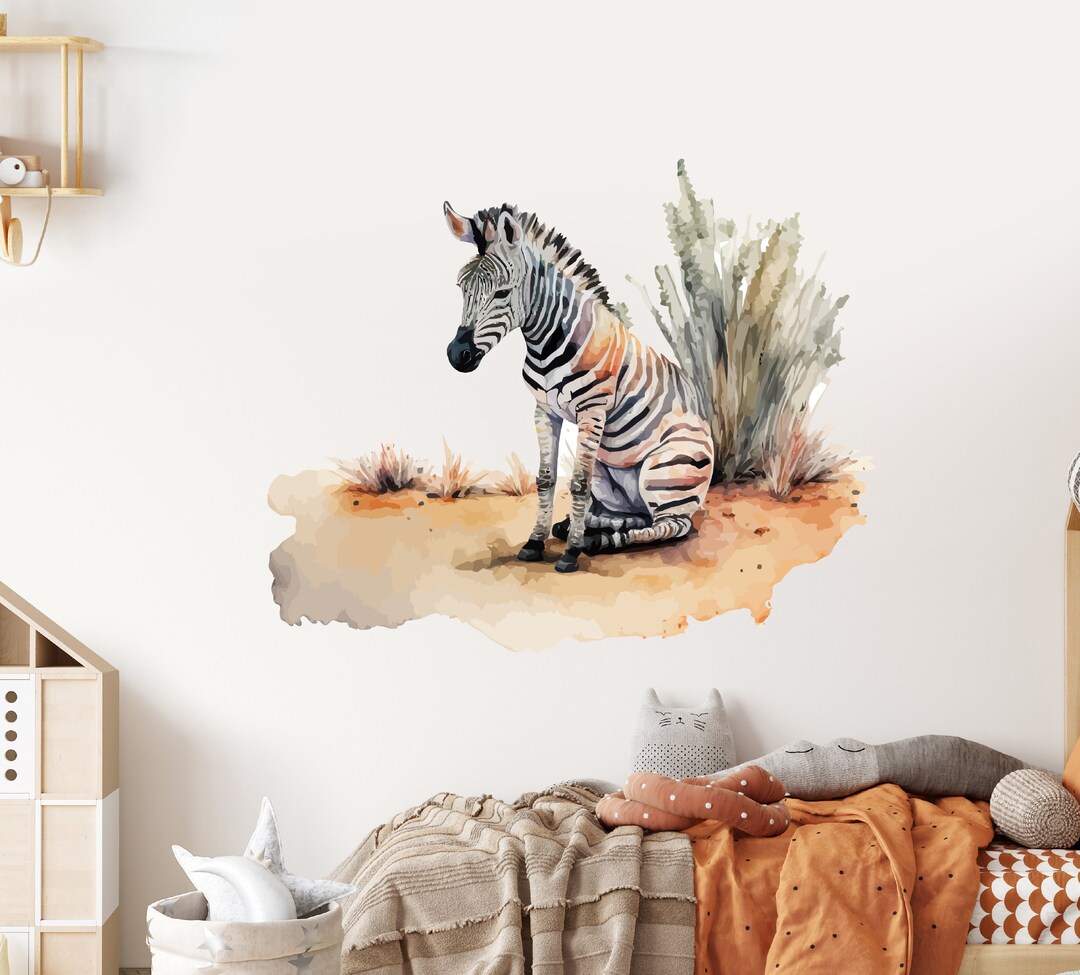 Baby Zebra Wall Decal - Magical Theme Wall Decor - Fantasy Black and White Zebra Wall Art ...