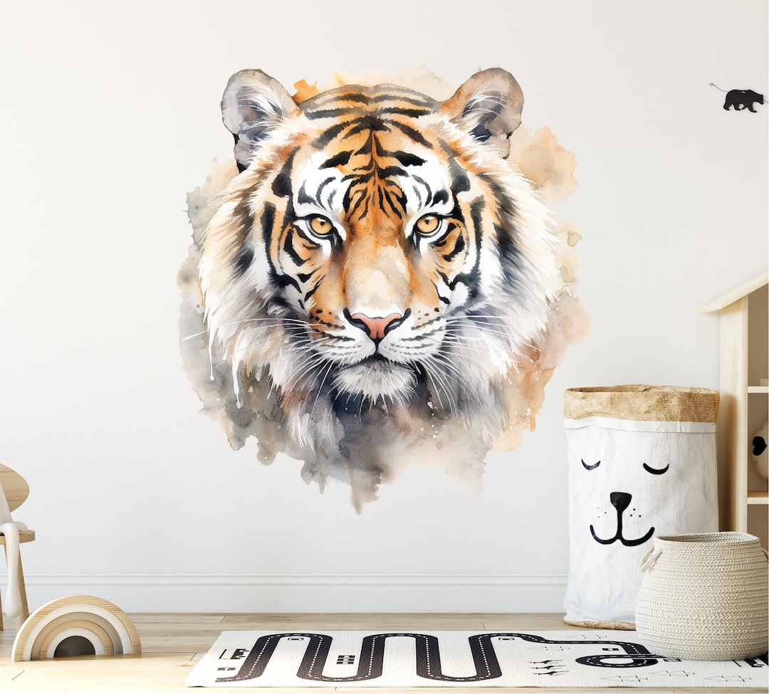 Bengal Tiger Wall Decal - Exotic Animal Theme Decor - Striking Tiger ...